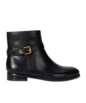 Ralph Lauren Leather Buckle Ankle Boots