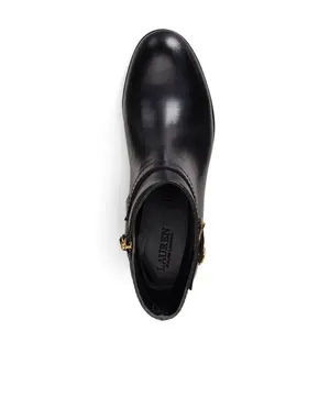 Ralph Lauren Leather Buckle Ankle Boots