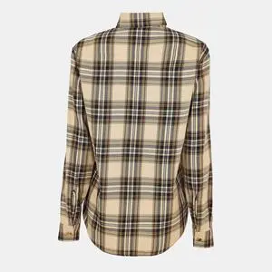 Saint Laurent Plaid Long Sleeve Shirt With Tie Detail