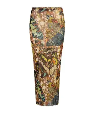 JEAN PAUL GAULTIER Jean Paul Gaultier Printed Midi Skirt Green