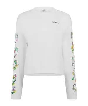 Off-White Printed Long Sleeve Top - White
