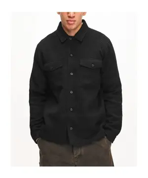 Hugo Boss Wool-blend Overshirt With Spread Collar