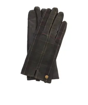 Barbour Scarlet Tartan Gloves - Black