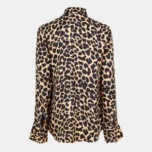 Balmain Long-sleeve Ruffled Leopard Print Shirt