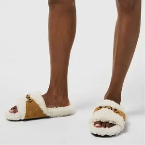 Balenciaga Shearling Trimmed Slippers
