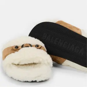 Balenciaga Shearling Trimmed Slippers