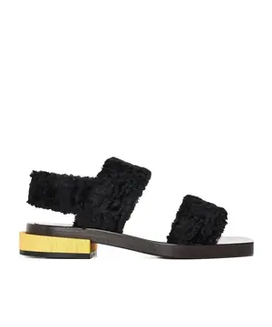 Gucci Solid Color Heeled Sandals - Black