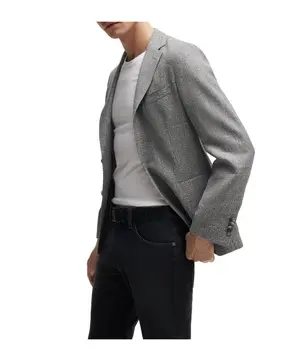 Hugo Boss Light Grey Unstructured Blazer - Black