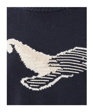 Max Mara Navy Knitted Sweater With Whale Motif