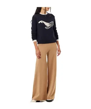 Max Mara Navy Knitted Sweater With Whale Motif