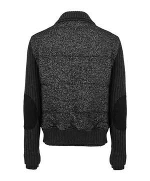 Dolce & Gabbana Ribbed Knit Jacket With Tweed Blend