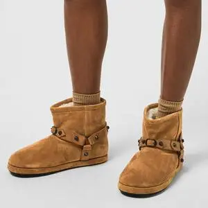 Balenciaga Caramel Suede Biker-style Snow Boots