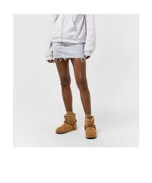 Balenciaga Caramel Suede Biker-style Snow Boots
