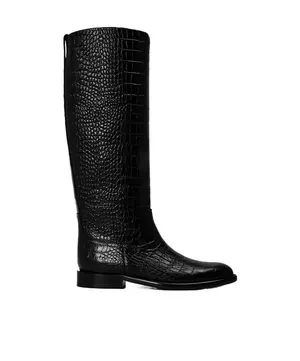 Paris Texas Solid Color Knee High Boots - Black