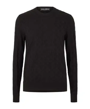 Dolce & Gabbana Quilted Pattern Crew Neck Jumper