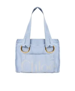 Chloé Plage Logo Tote Bag - Blue