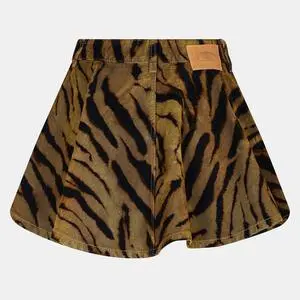 GANNI Flock Mini Skirt - Brown