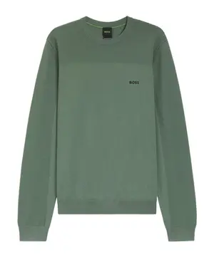 Hugo Boss Crew Neck Long-sleeve Knit Top - Green