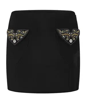 Versace Embellished Pocket Mini Skirt