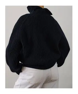 Soeur High-neck Ribbed Knit Sweater