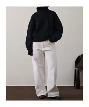 Soeur High-neck Ribbed Knit Sweater