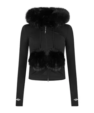Balenciaga Stylish Hooded Coat - Black