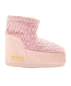 Moon Boot Moon Boot Color Block Knit Snow Boots Pink