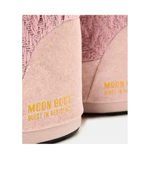 Moon Boot Color Block Knit Snow Boots - Pink