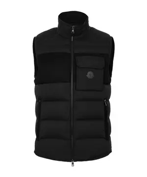 Moncler Stand-collar Quilted Down Vest - Black