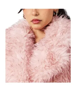 GANNI Faux Fur Midi Coat
