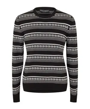 Dolce & Gabbana Long-sleeve Crew Neck Knit Sweater With Horizontal Stripes
