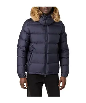 Moncler Quilted Down Jacket With Fur Hood