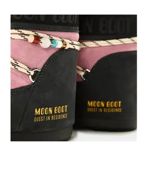 Moon Boot Color-blocked Suede Boots - Black