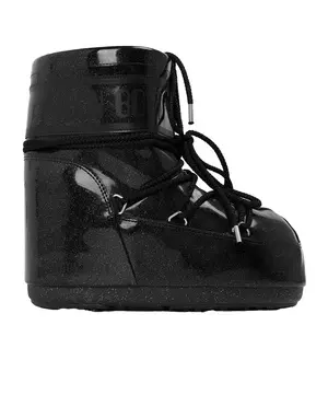 Moon Boot Glitter Patent Snow Boots - Black