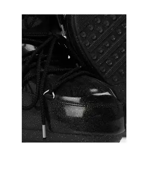 Moon Boot Glitter Patent Snow Boots - Black