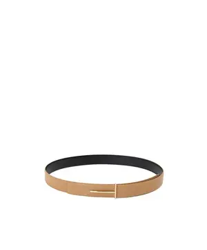 TOM FORD Grained Leather Belt - Nude