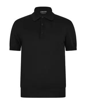 TOM FORD Solid Color Polo Shirt - Black