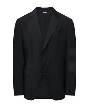 Hugo Boss Single-breasted Notch Lapel Business Suit Jacket - Black