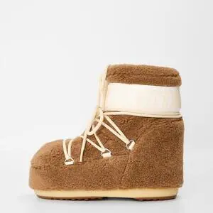 Moon Boot Low Fleece Tie Fastening Boots - Brown