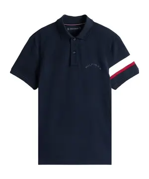 Tommy Hilfiger Logo Short Sleeve Polo Shirt - Black