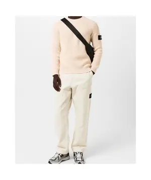 Stone Island Crew Neck Knit Sweater With Logo Badge
