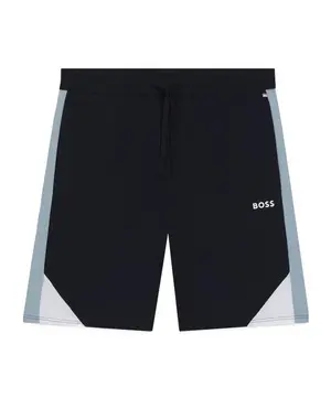 Hugo Boss Color-blocked Drawstring Casual Shorts - Black