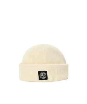 Stone Island Patch Beanie - Nude