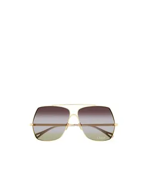 Chloé Aviator Sunglasses With Gold Tone