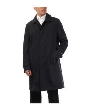 Hugo Boss Spread-collar Mid-length Trench Coat - Black