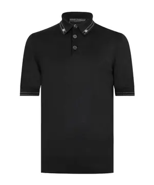 Dolce & Gabbana Dg Strpe Col Polo Sn61 - Black