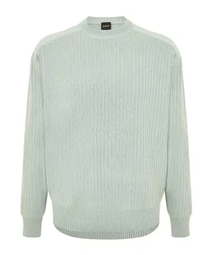 Hugo Boss High-neck Long-sleeve Knit Sweater - Gray