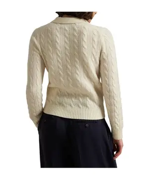 Polo Ralph Lauren Cable Knit Long Sleeve Polo Sweater