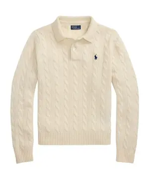 Polo Ralph Lauren Cable Knit Long Sleeve Polo Sweater