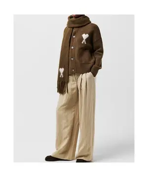 AMI Paris Round-neck Knit Cardigan